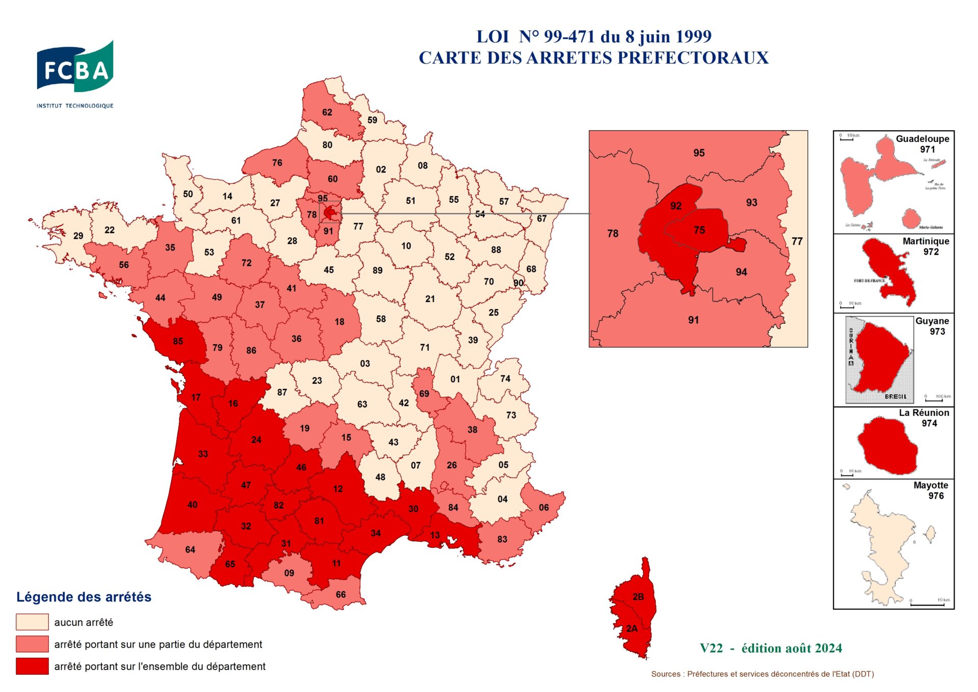 Cartes des arrêtés préfectoraux et infestations par les termites ...